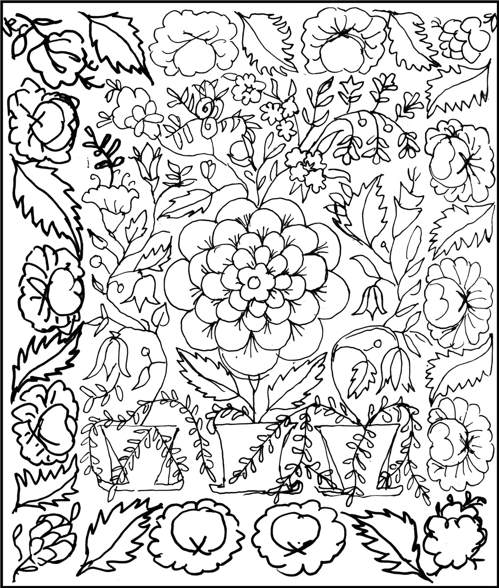 Flower Pots Bed Rug Pattern